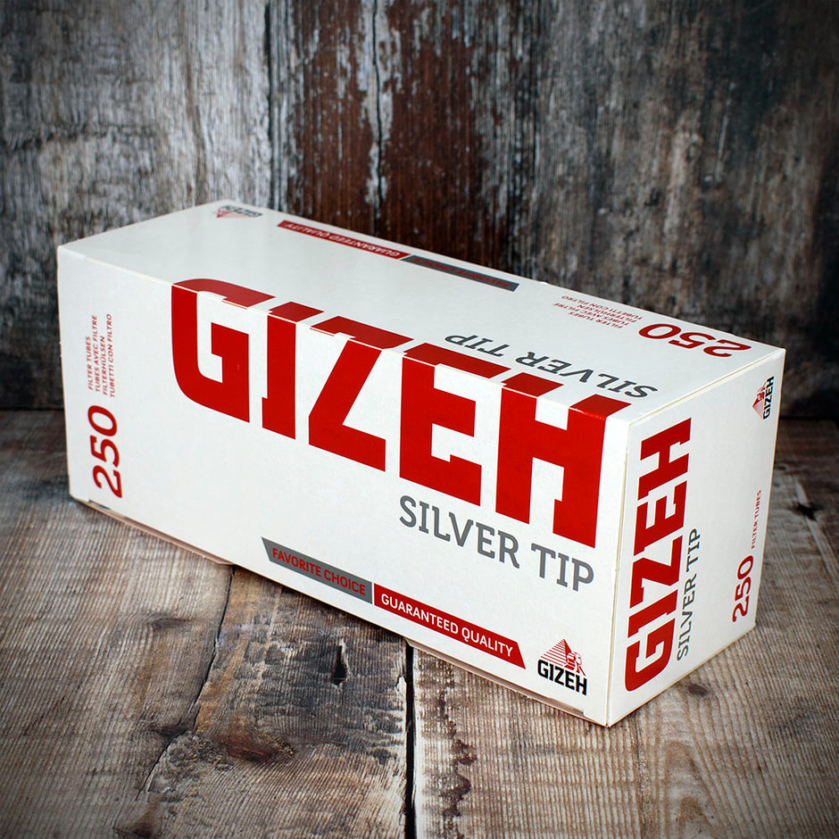 250 Pack Gizeh Silver Tip Cigarette Tubes SMOKE-KING