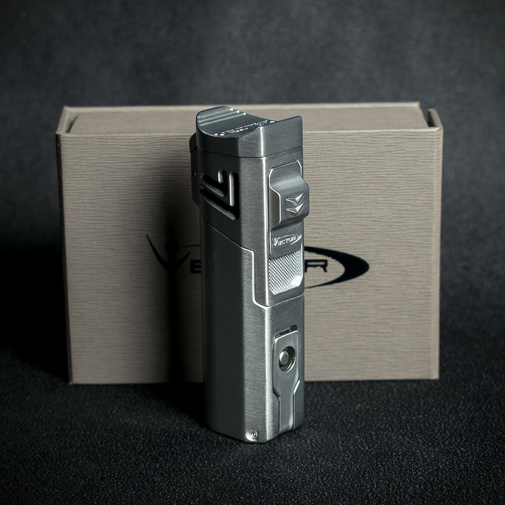 Vector Caliper Single Jet Flame Cigar Lighter With Punch Cutter - Sati