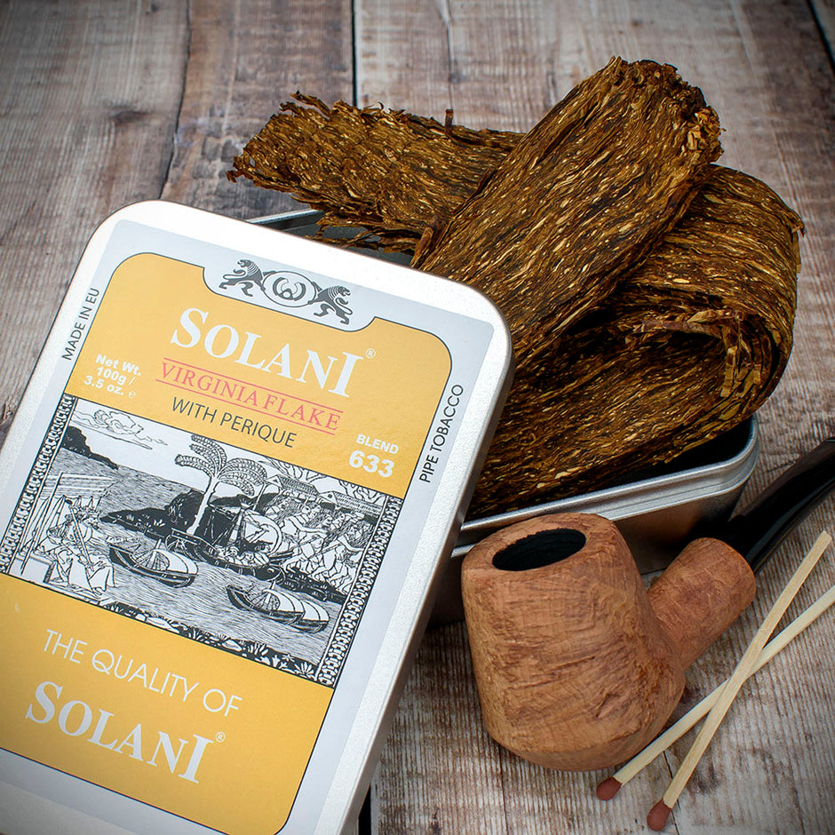 Solani 633 Virginia with Perique Flake Pipe Tobacco 100g Tin Smoke-King
