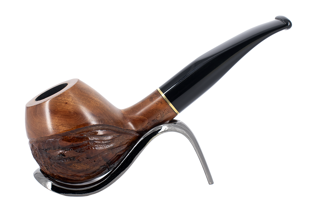 Jean Claude 9mm Filter Rustic Wave Briar Smoking Pipe - Shape 50