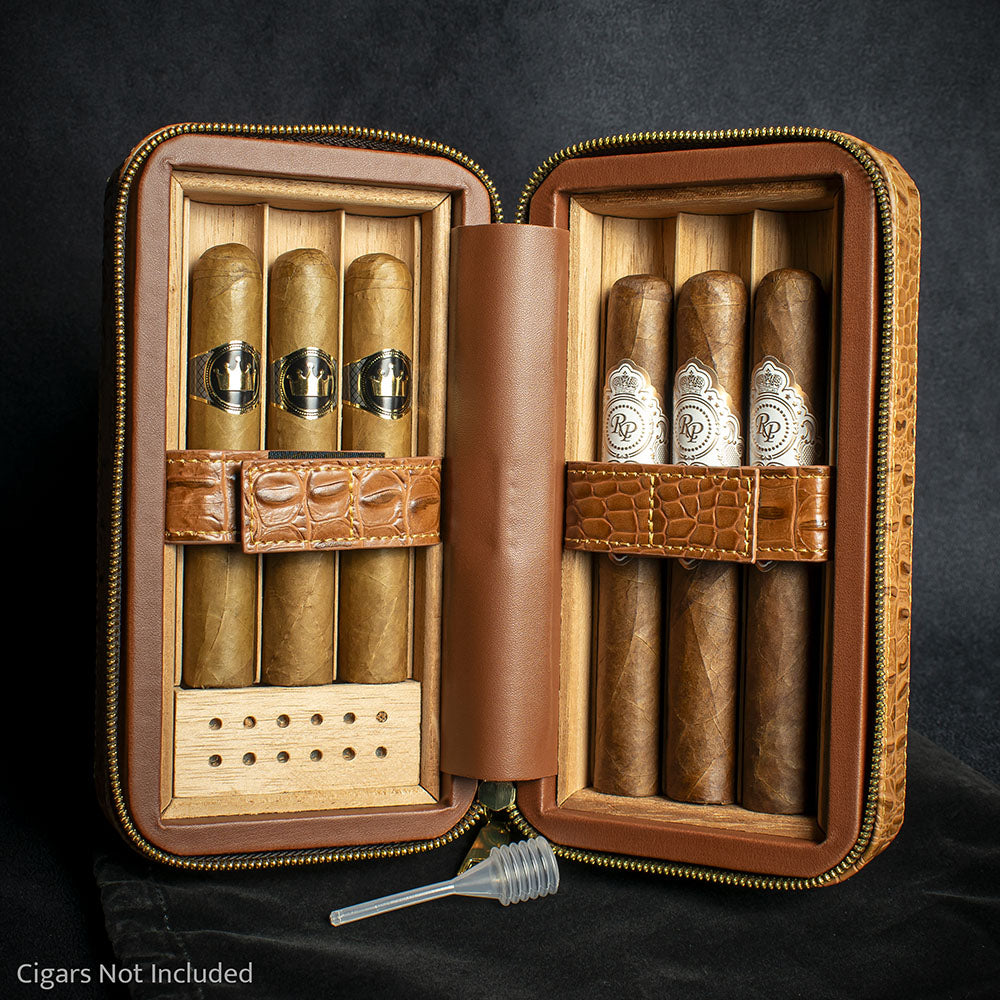 Sikarlan Leather Travel Cigar Case - 6 Cigars