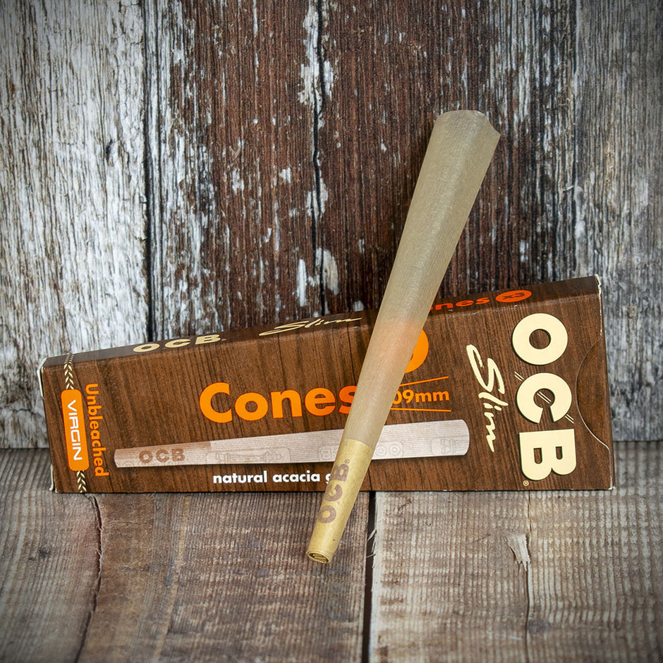 OCB Ultra Thin Virgin Unbleached Paper Cones 109mm - 3 per pack