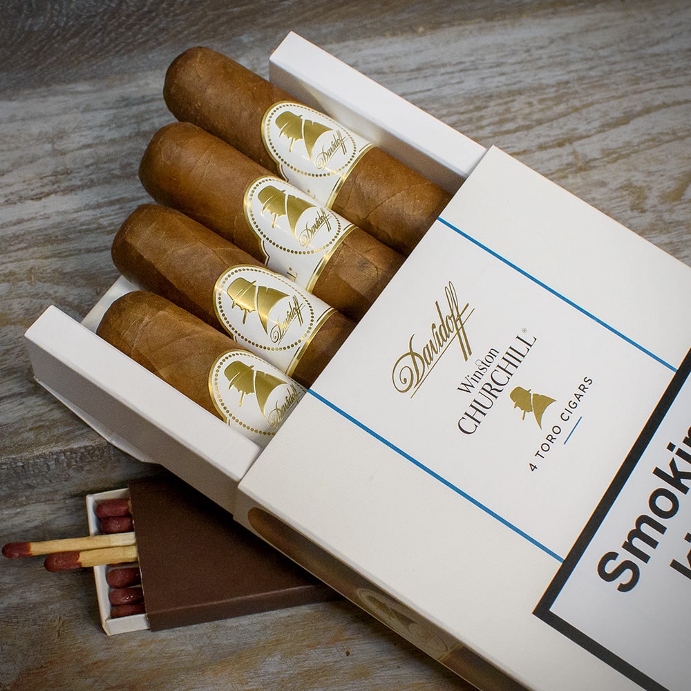 Davidoff Winston Churchill (Commander) Toro Cigars - Pack of 4 - Smoke-King