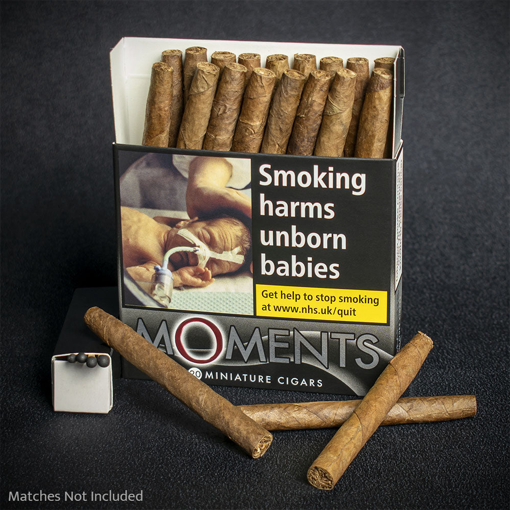 Moments Black Miniature Cigars - Pack of 20