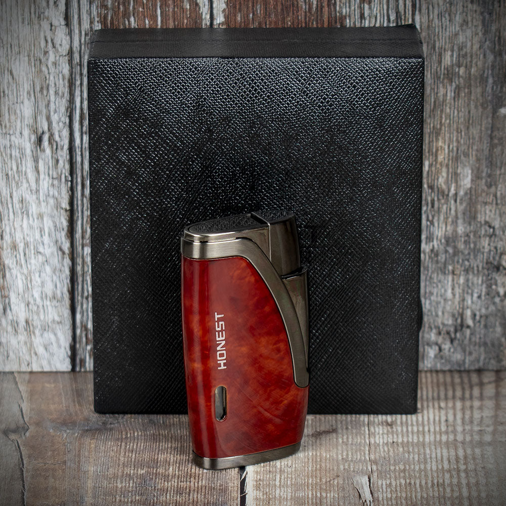 Honest Neath Cigar Lighter - Burlwood Smoke-King