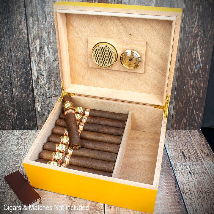 Cigar Humidor "Che Guevara" Yellow - 40 Cigars Capacity
