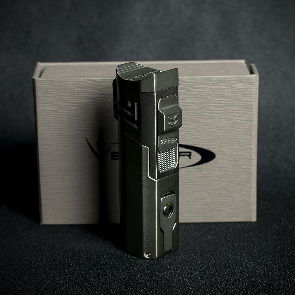 Vector Caliper Single Jet Flame Cigar Lighter With Punch Cutter - Gunm