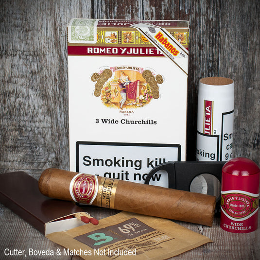 Romeo y Julieta Wide Churchill Tubos Cuban Cigar - 3 Pack