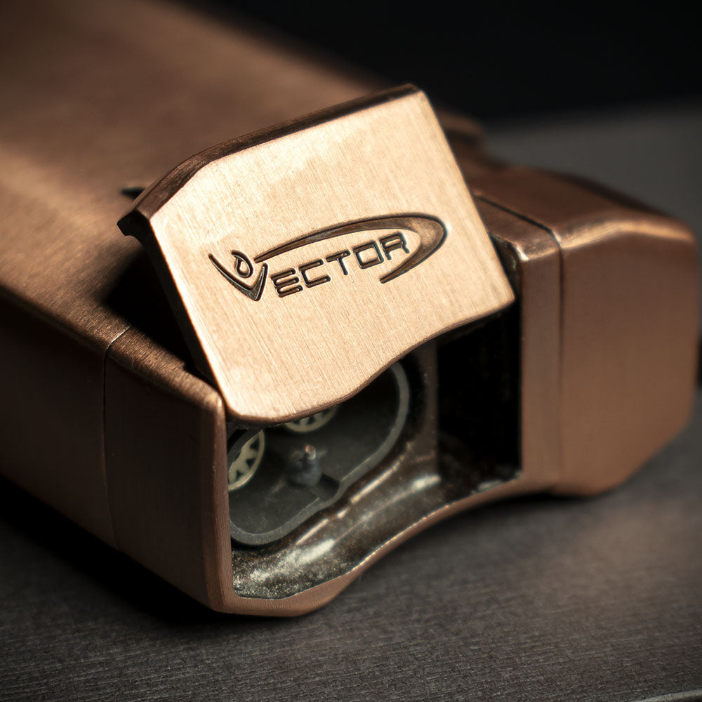 Vector VMotion Twin Jet Flame Lighter With Punch Cutter - Copper