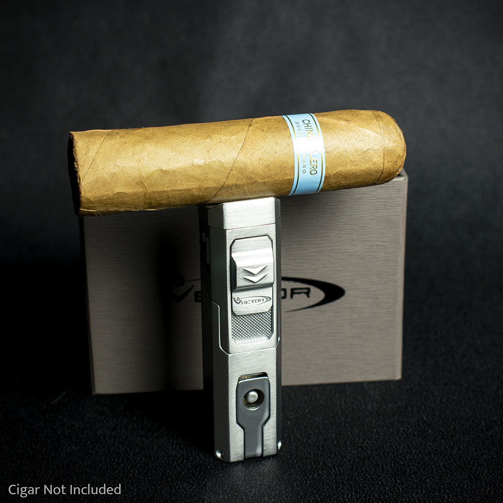 Vector Caliper Single Jet Flame Cigar Lighter With Punch Cutter - Sati