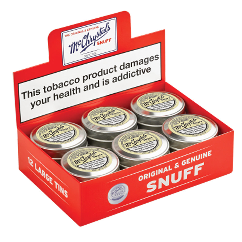 McChrystal's Original & Genuine Medicated Snuff 8.75g Large Tins - Box