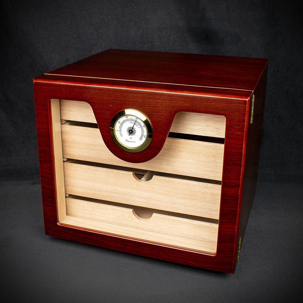 Humidor 4 Drawer Cabinet Cherry Finish - 50 Cigar Capacity Smoke-King